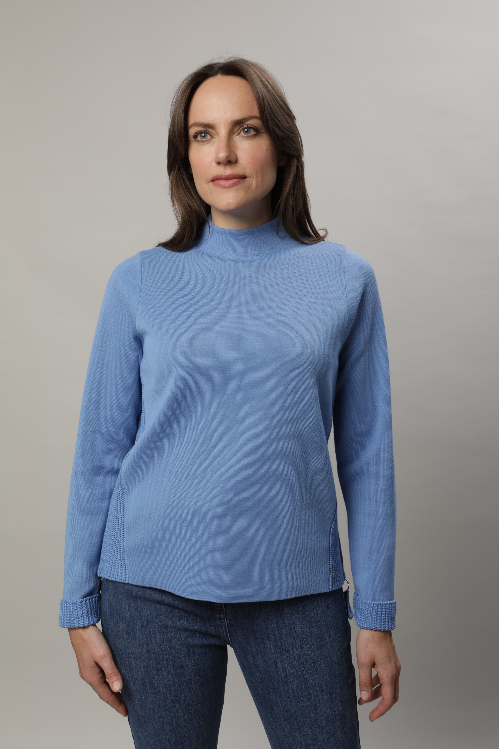 Pullover mit Kelchkragen und Strukturmuster – Golléhaug GmbH